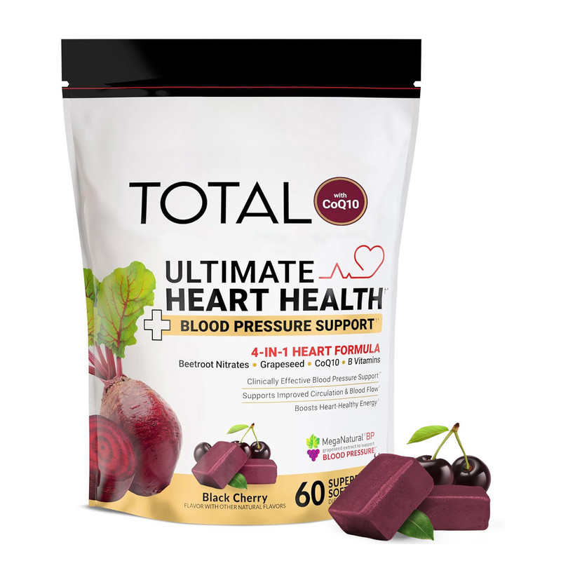 (Pack of1)Total Ultimate Heart Blood Pressure Chews with CoQ10, 60 Soft ...