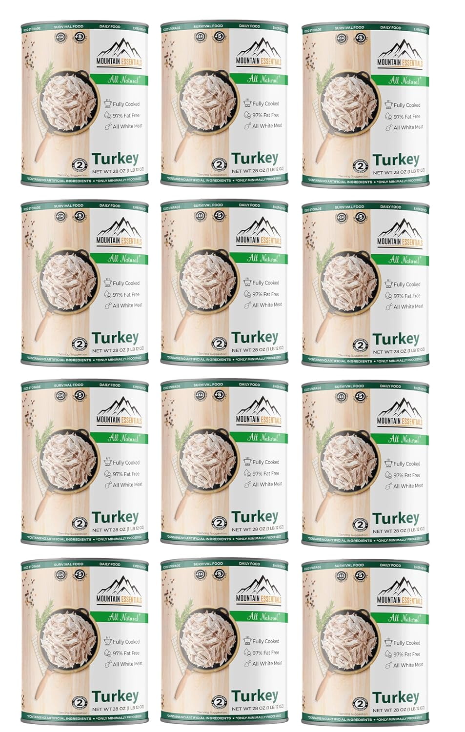(Pack of12 ) MOUNTAIN ESSENTIALS All Natural Canned Turkey 28 Oz Fully ...