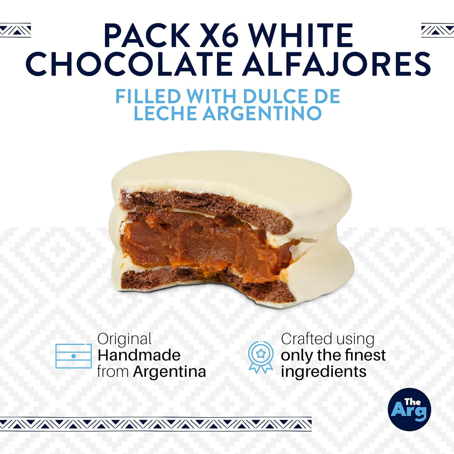 Pack x6 RASTA - White Chocolate Alfajores with Dulce de Leche Argentino ...