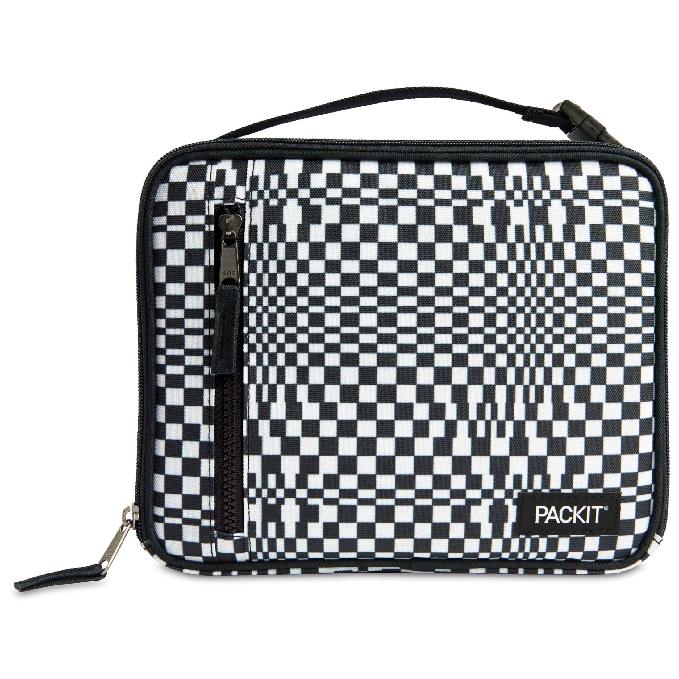 PackIt Freezable Classic Lunch Box Checkers Black and White Food BPA ...