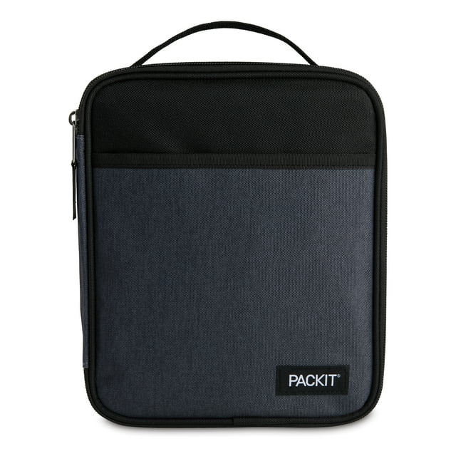PackIt Freezable, Reusable Upright Lunch Box, Charcoal and Black ...