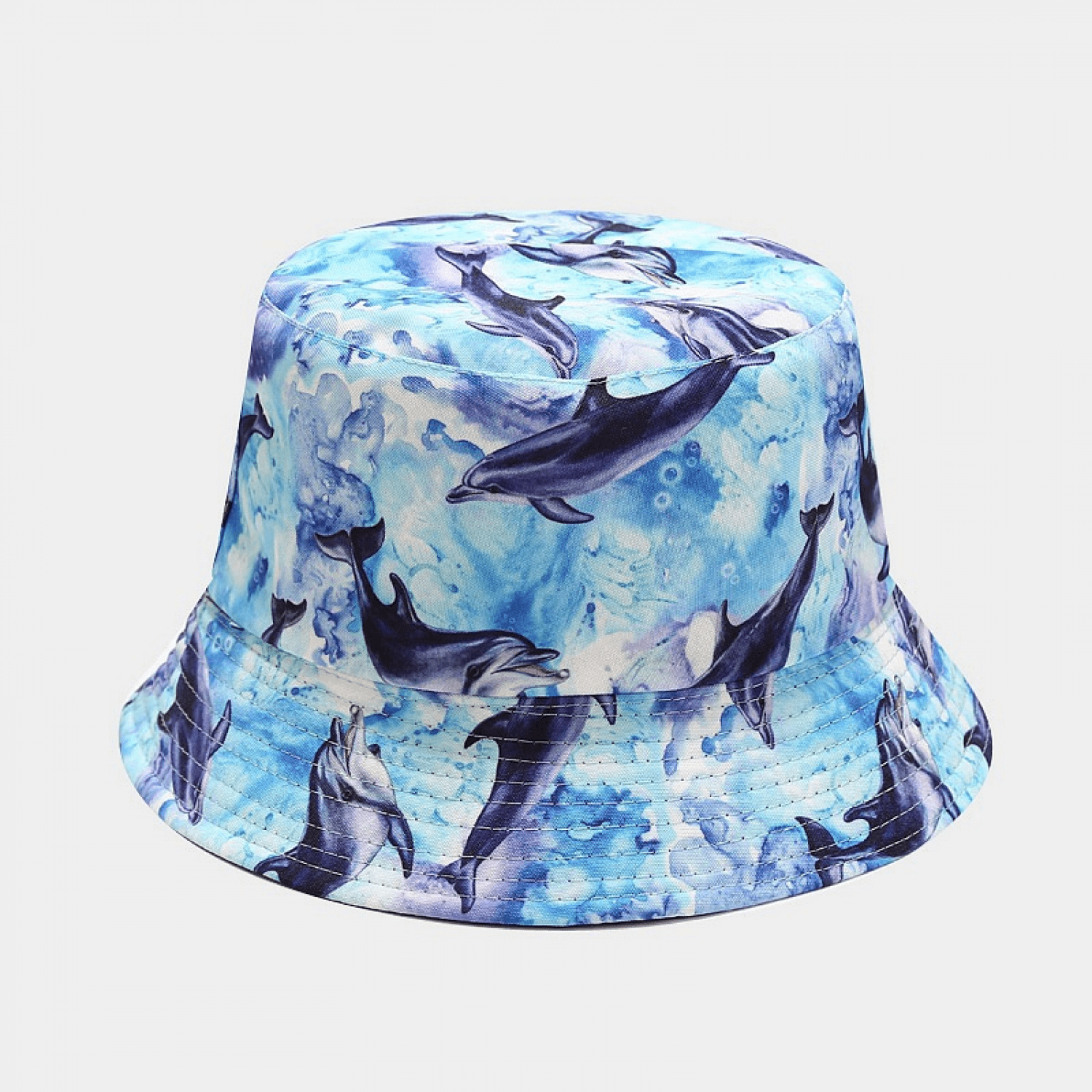 Packable Reversible Sea Animals Printed Fisherman Bucket Sun Hat, Many ...