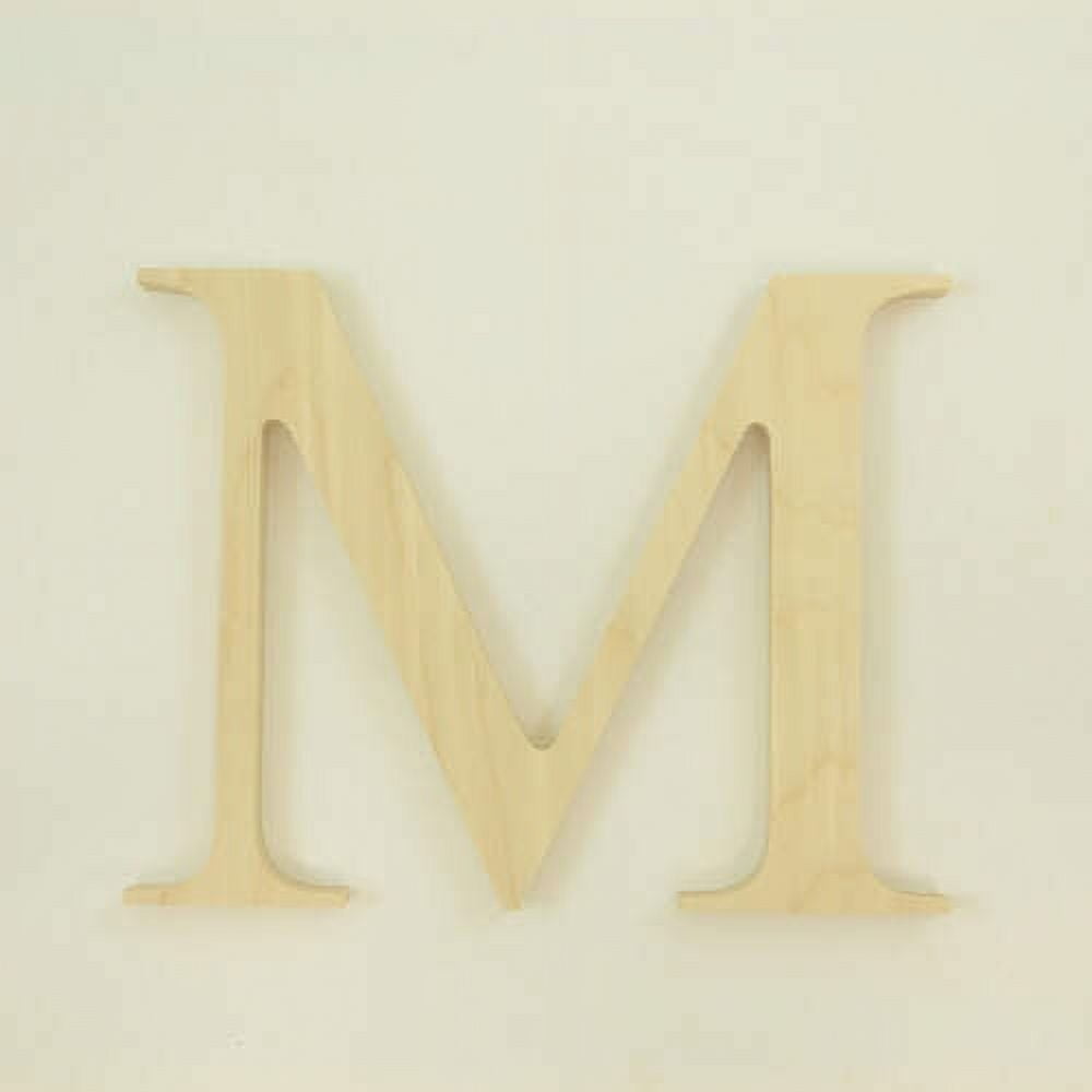 Package of 1, 6 Inch X 1" Thickness Baltic Birch Wood Letter "M" in The ...