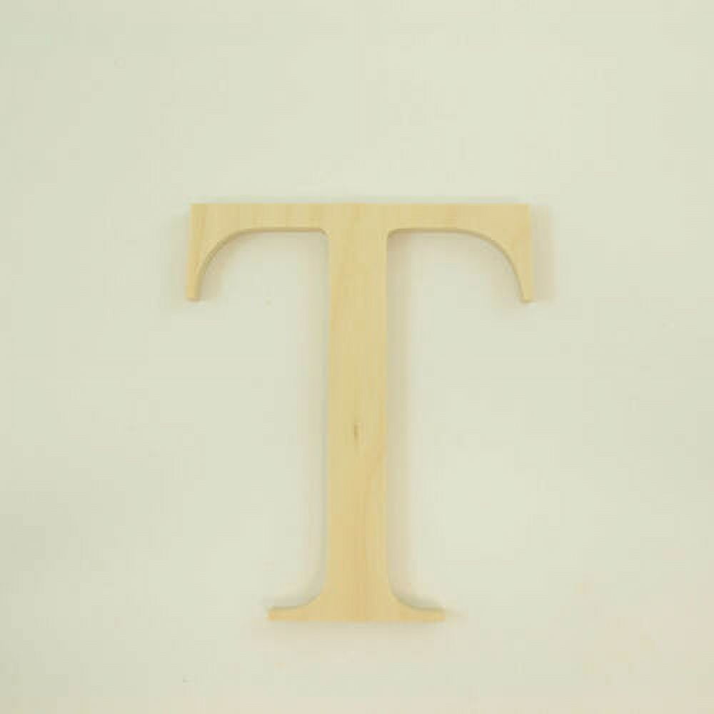 Package of 1, 8 Inch X 1" Thickness Baltic Birch Wood Letter "T" in The ...