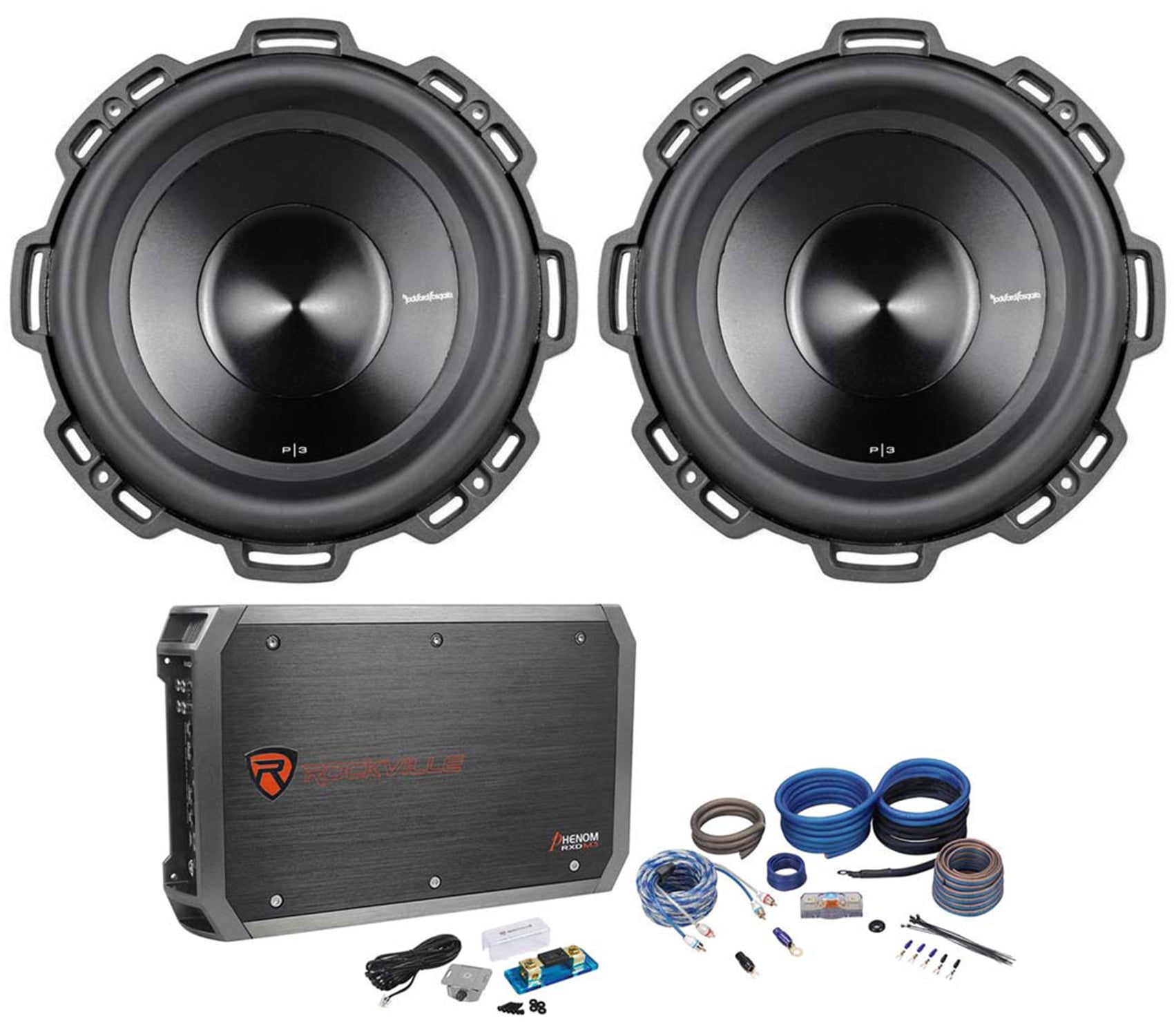 Package: (2) Rockford Fosgate Punch P3D4-10 10 Dual 4 Ohm Car ...