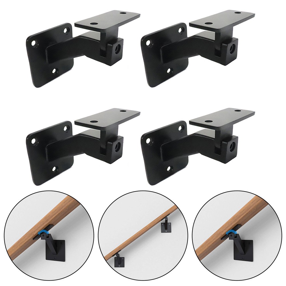 Package Content Black Sturdy And Durable Adjustable Handrail Brackets ...