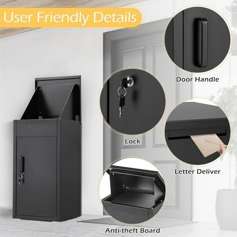 Package Delivery Box for Outside, 17" x 16" x 38.3" Lockable Anti-Theft ...