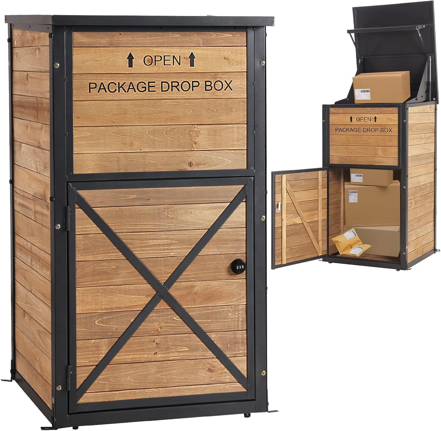 Package Delivery Box for Porch with Lockable Secure, Large Outdoor ...
