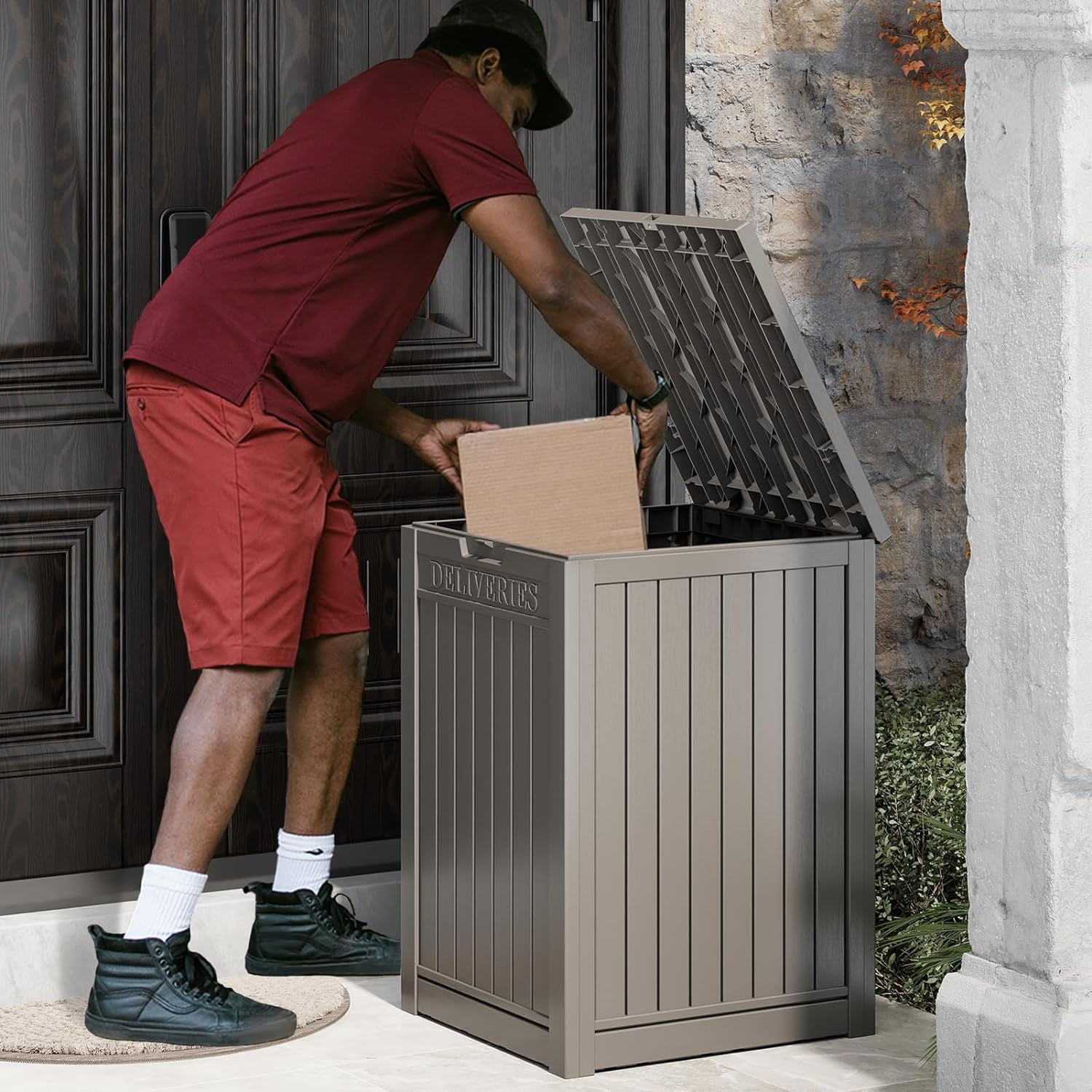 Package Delivery Box for Outside, 48 Gallon Storage with Lockable ...