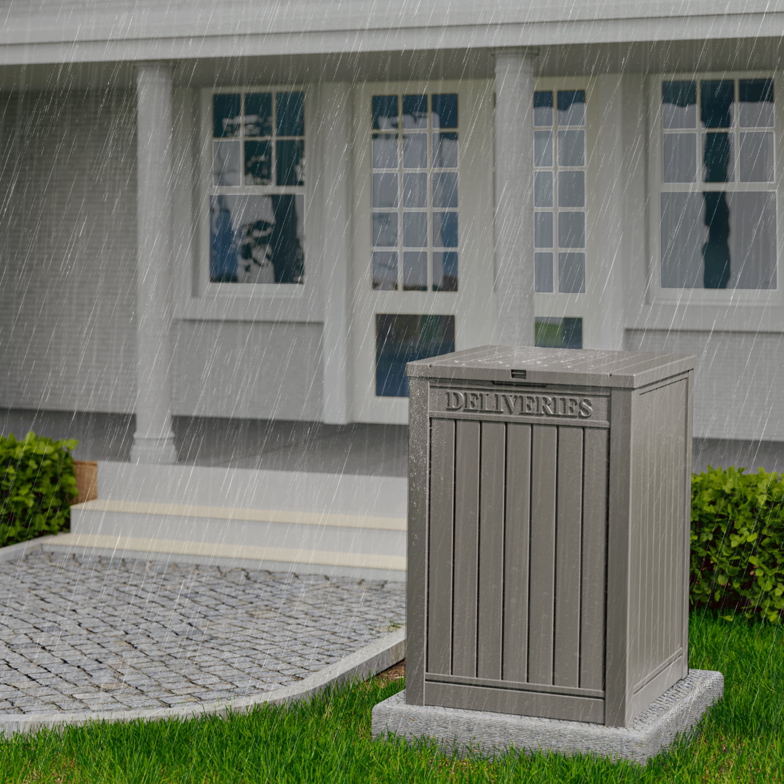 Lockable Package Delivery Box for Outside, Durable Weather Resistant ...