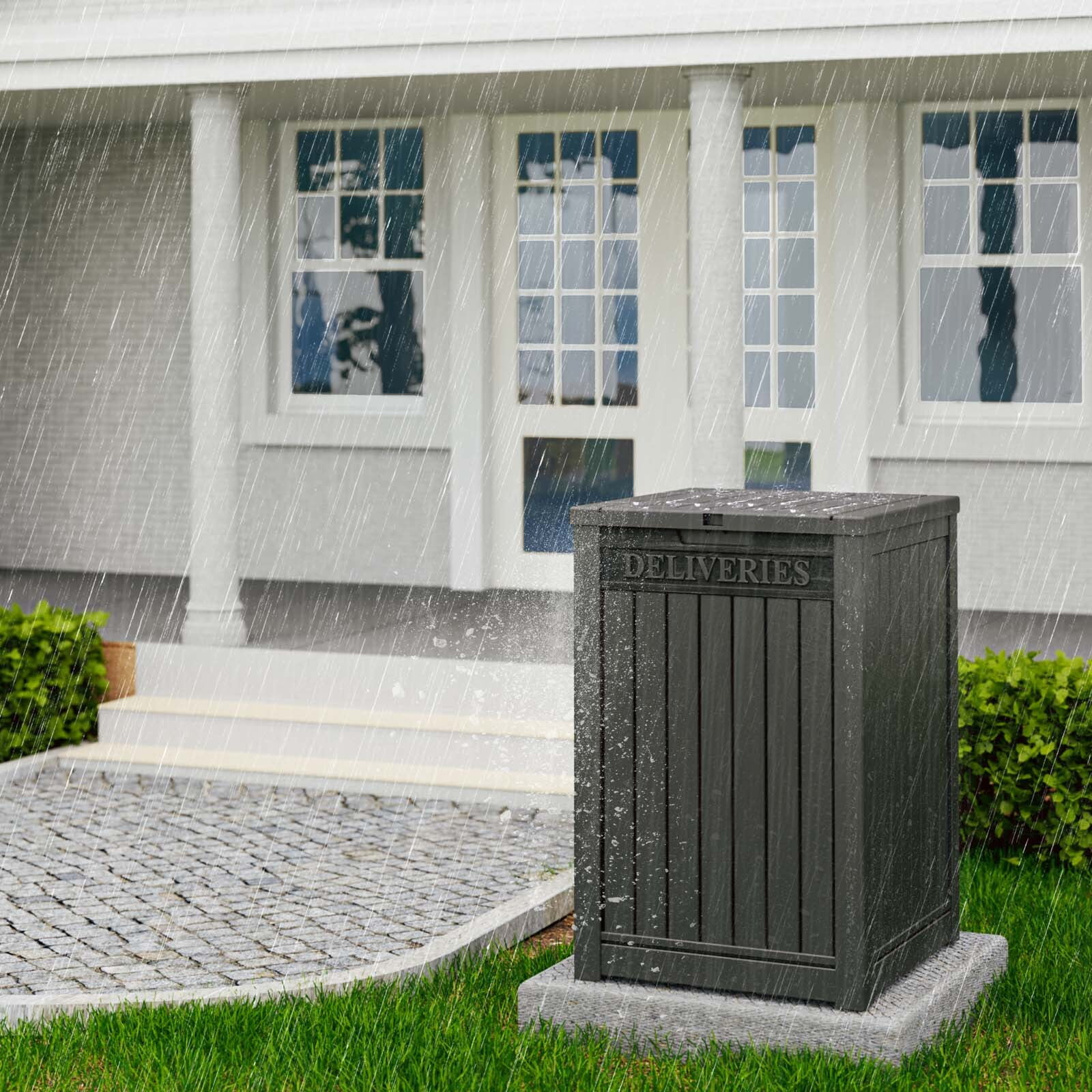 Lockable Heavy Duty Porch Package Delivery Box, Durable Weather ...