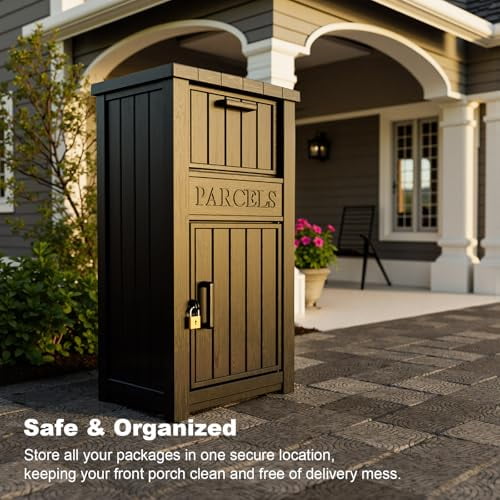 Package Delivery Box for Outside, Large Parcel Drop Box with Lockable ...