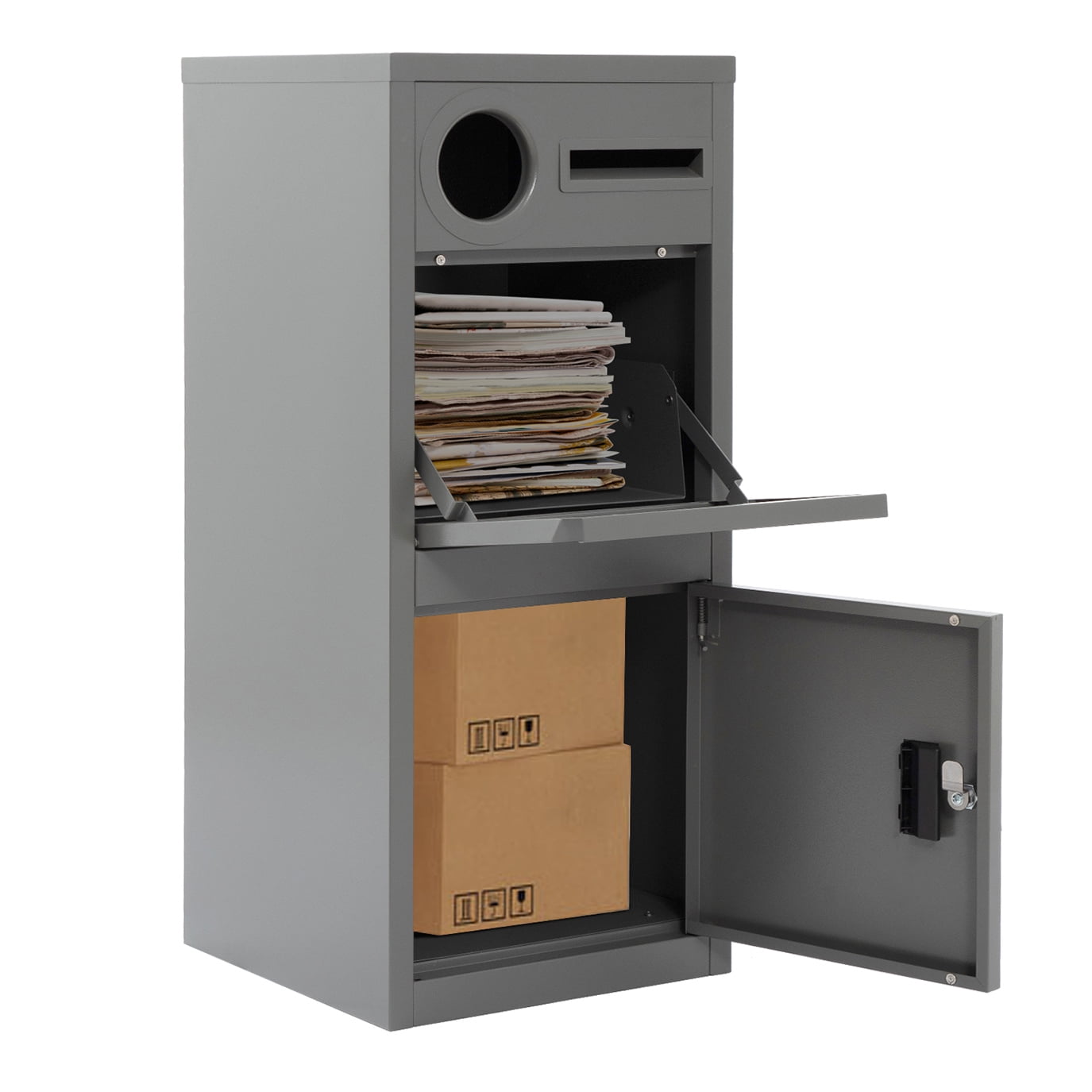 Package Delivery Boxes for Outside, Floor Mount Parcel Drop Box ...