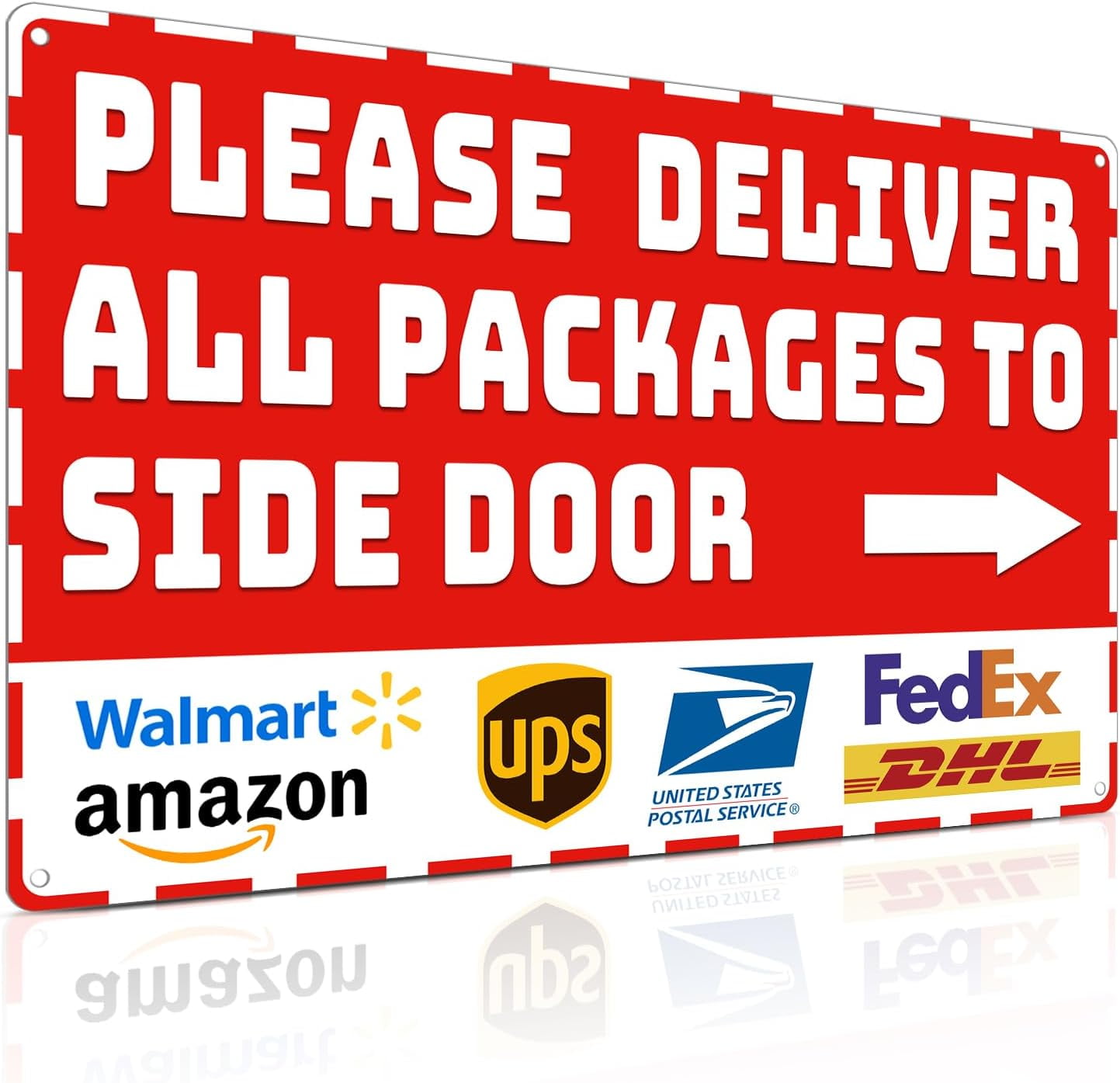 Package Delivery Metal Sign, Please Deliver All Packages to Side Door ...