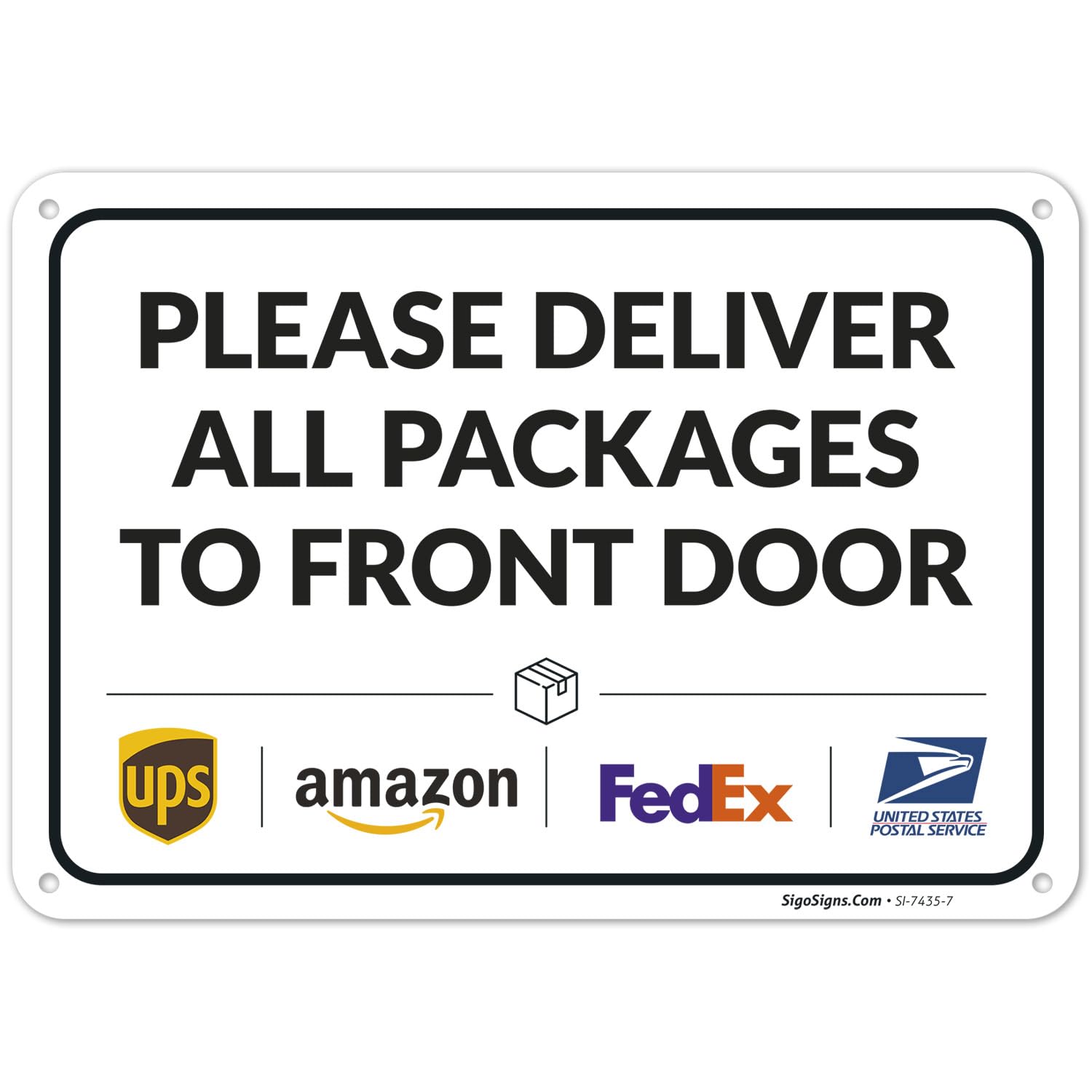 Package Delivery Sign, Delivery Deliver All Package to Front Door Sign ...