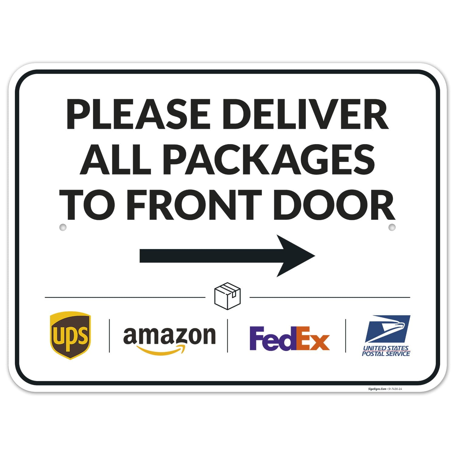 Package Delivery Sign, Delivery Instructions Deliver All Package to ...