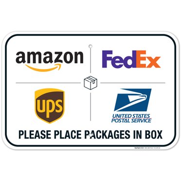 Package Delivery Sign, Please Place Packages in The Box On Porch ...