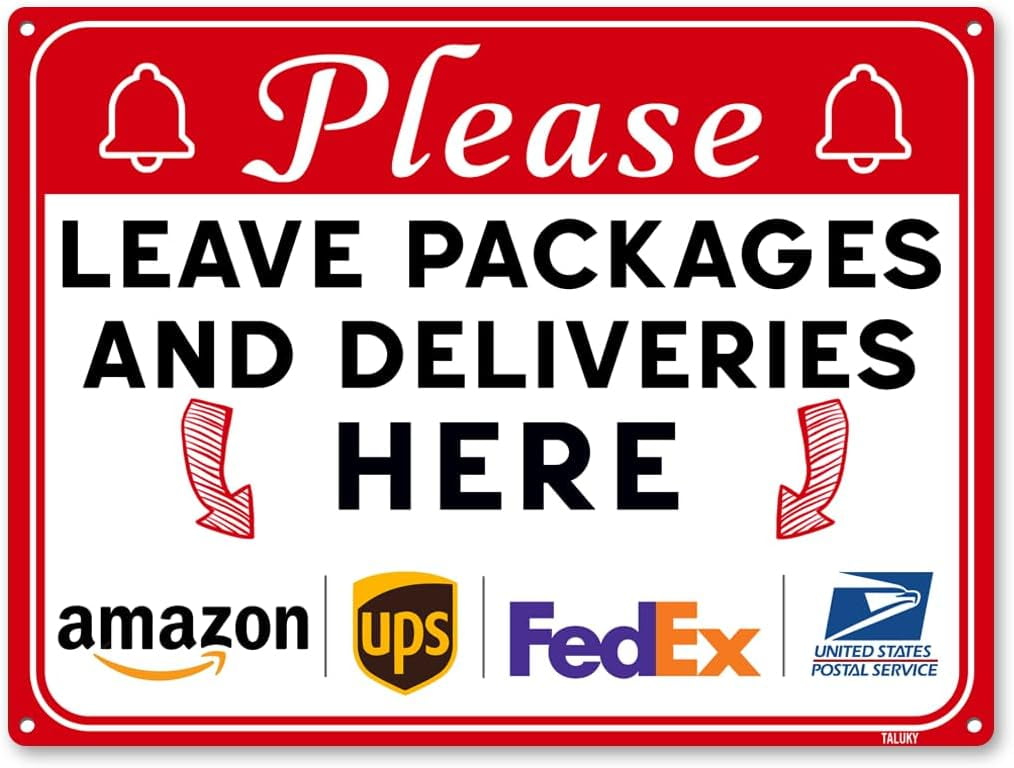 Package Delivery Sign - Delivery Signs For Packages - Please Place ...