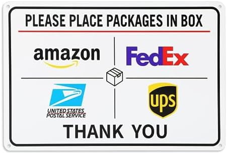 Package Delivery Sign Instructions UPS FedEx Delivery Box Sign,12" x 8 ...