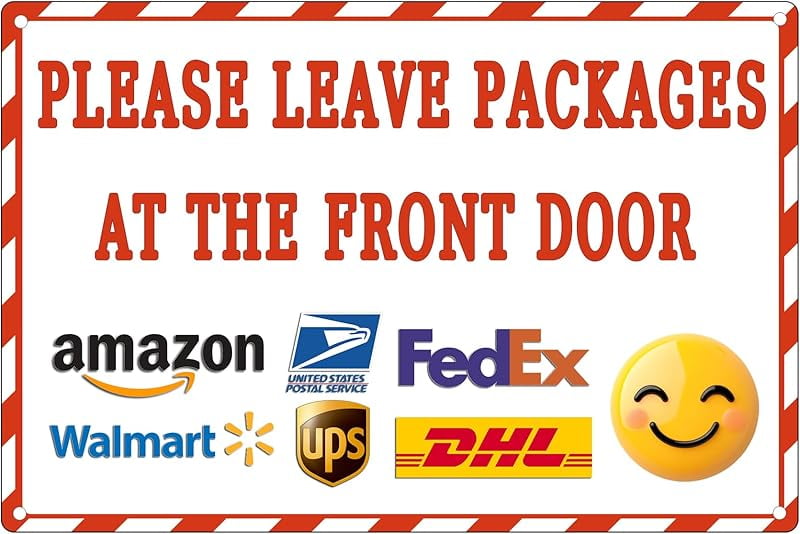 Package Delivery Sign Please Place Packages In Box Outdoor Porch ...