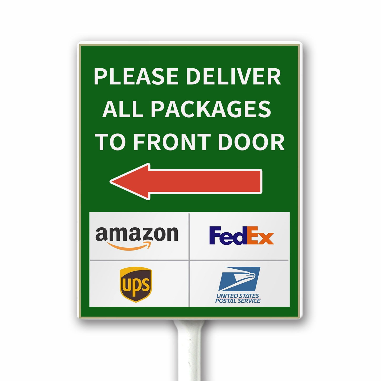Package Delivery Sign With Arrow, Please Deliver All Packages To The ...