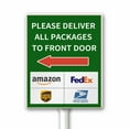 Package Delivery Sign With Arrow, Please Deliver All Packages To The ...