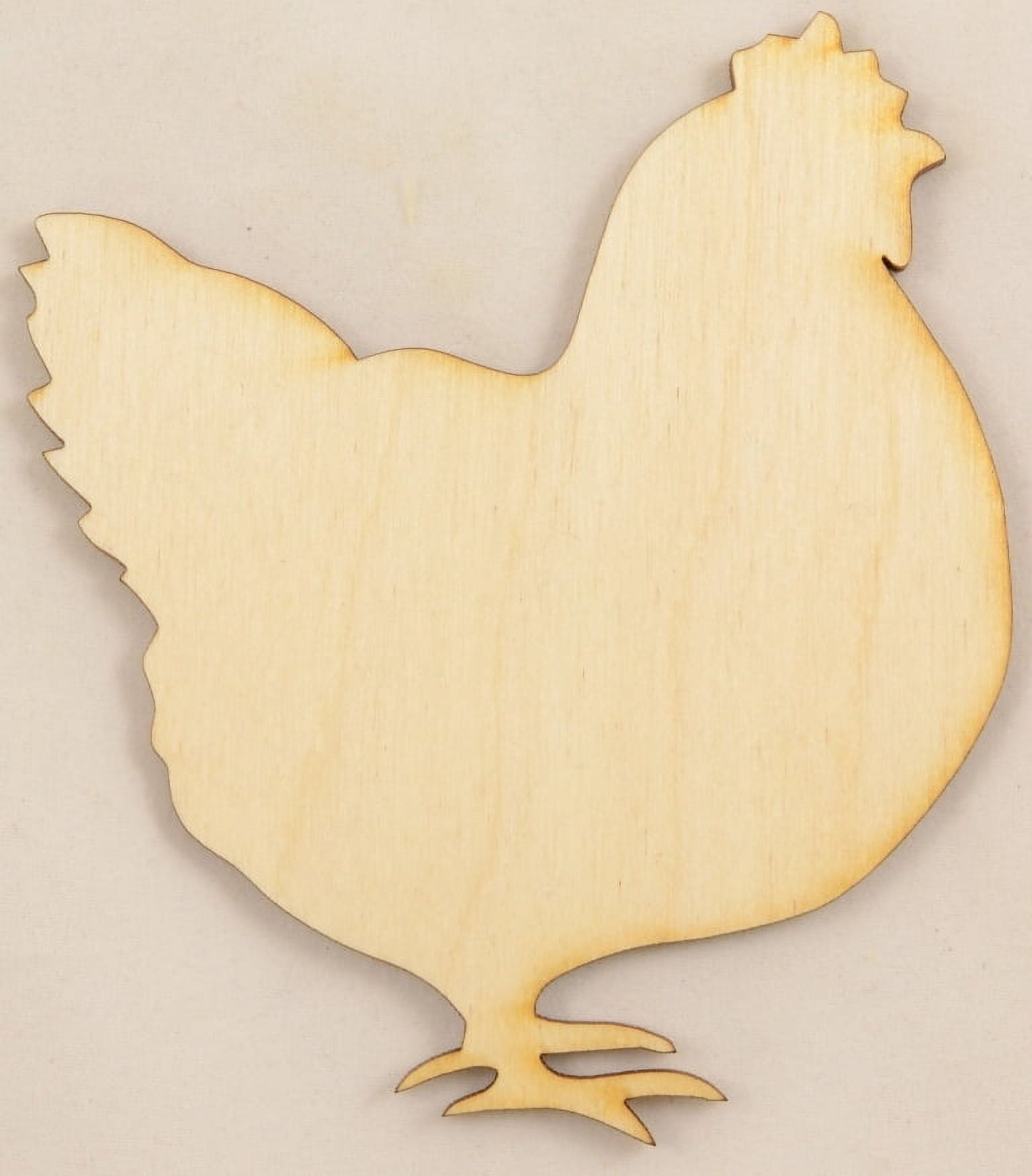 Package Of 50, Hen Wood Cutout 4" x 4.75" - Walmart.com