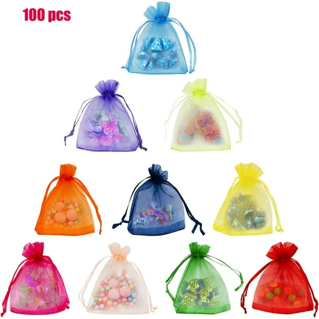 Package Organza Gifts Bags, 3x4" 100pcs, Sheer Jewelry Pouches Candy ...