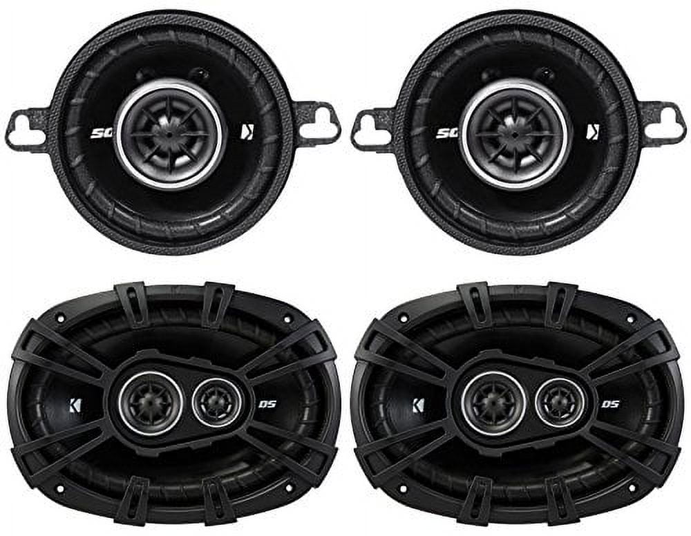 Package: Pair of Kicker 43DSC69304 6 x9 360 Watt 3-Way Speakers With 4-Ohm Impedance + Pair of ...