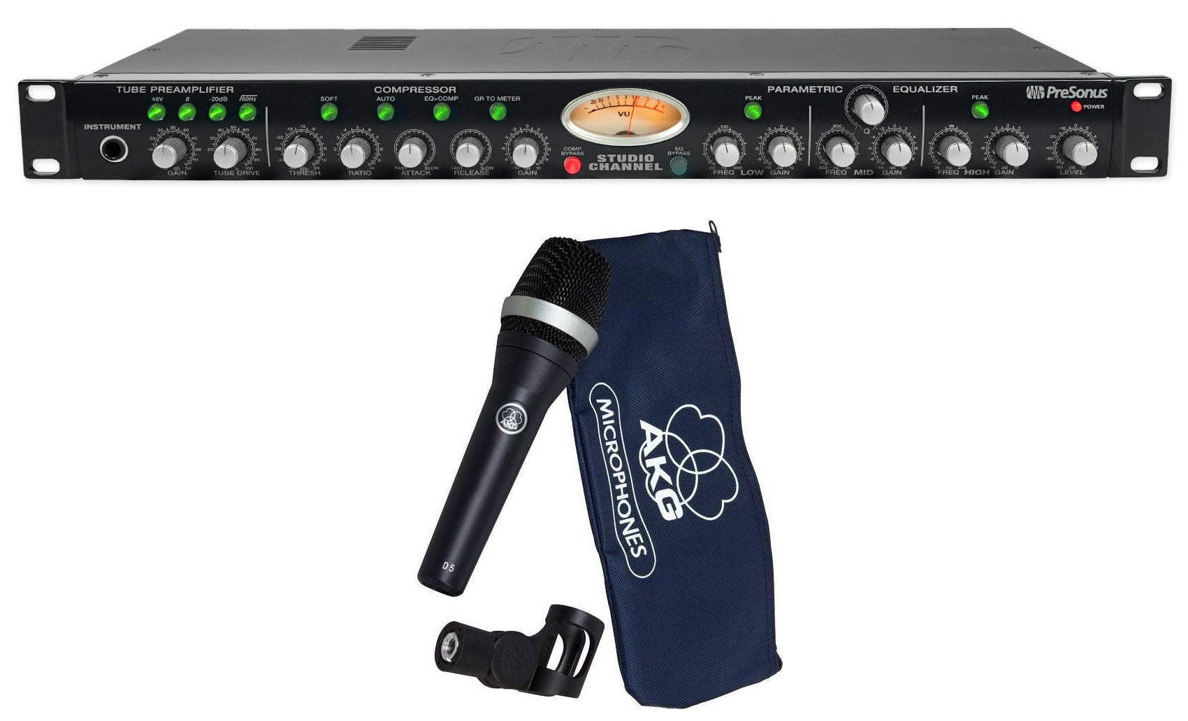 Package: Presonus Studio Channel Tube Mic Preamp + AKG D5 Handheld ...
