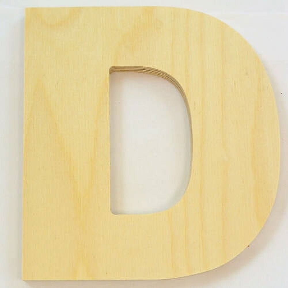 Package of 1, 10 Inch X 1/2" Thickness Baltic Birch Wood Letter "D" in ...