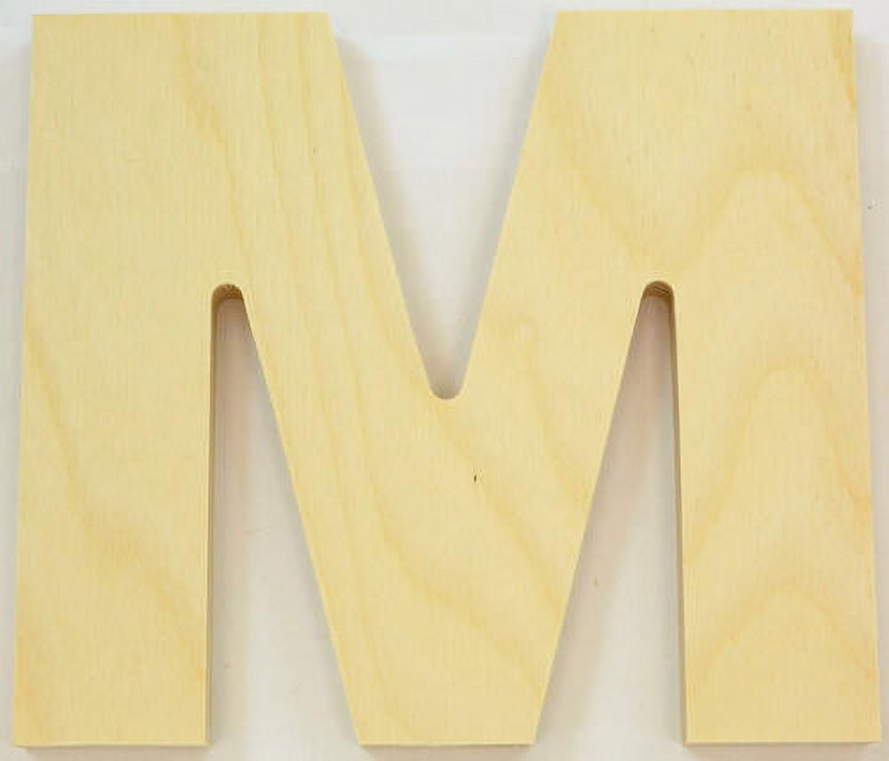 Package of 1, 10 Inch X 1" Thickness Baltic Birch Wood Letter "M" in ...
