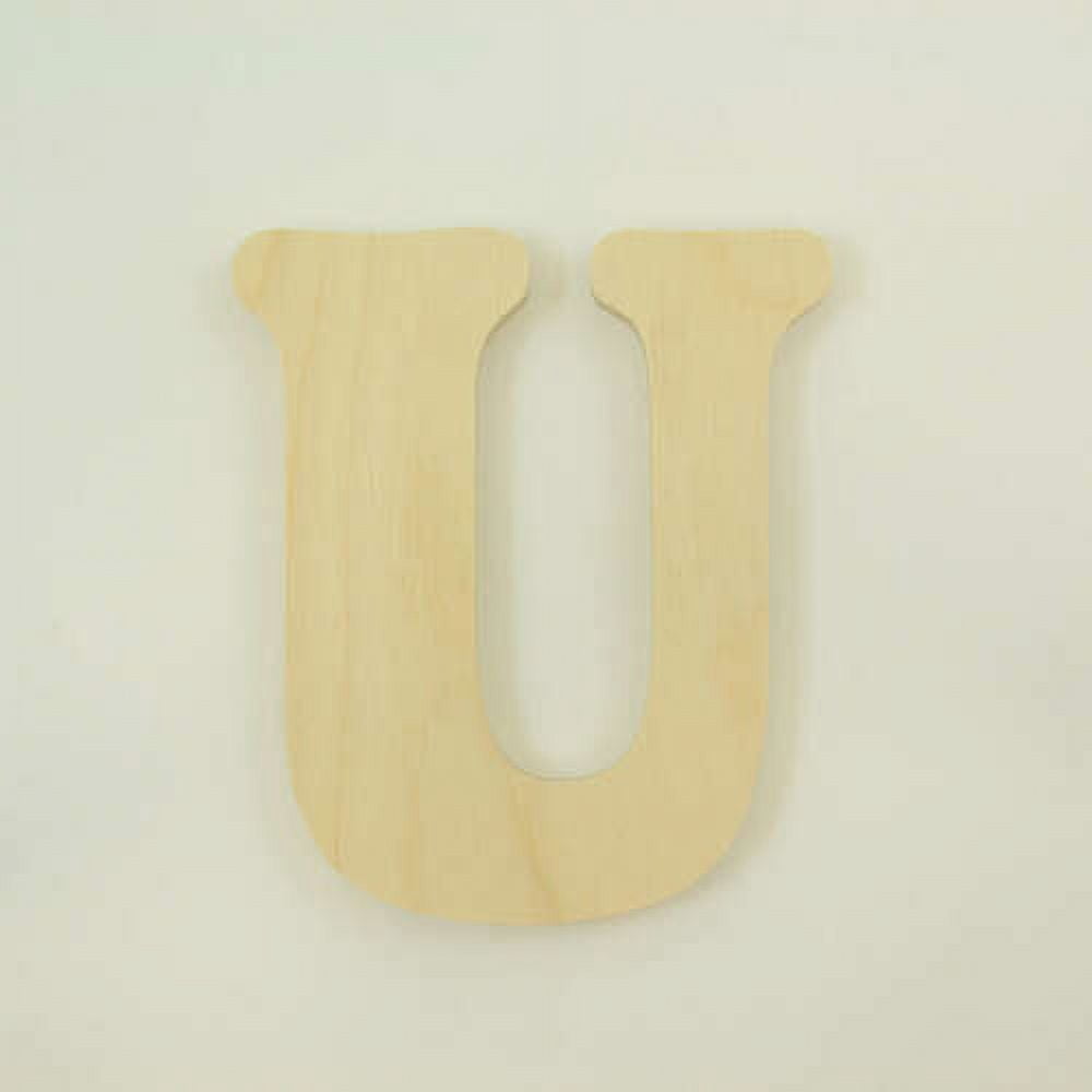 Package of 1, 12 Inch X 1/2" Thickness Baltic Birch Wood Letter "U" in ...