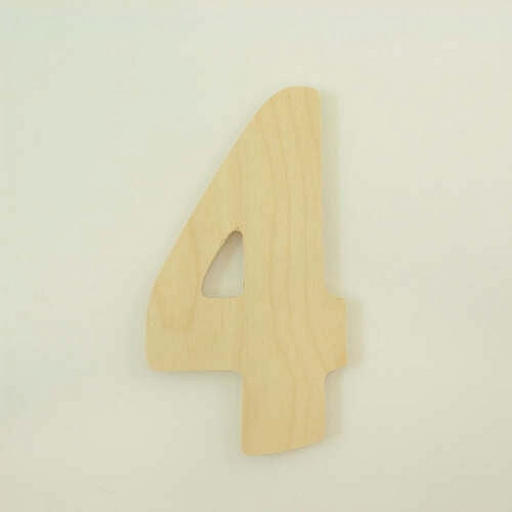 Package of 1, 14 Inch X 1/2" Baltic Birch "4" Plywood Numbers In The ...