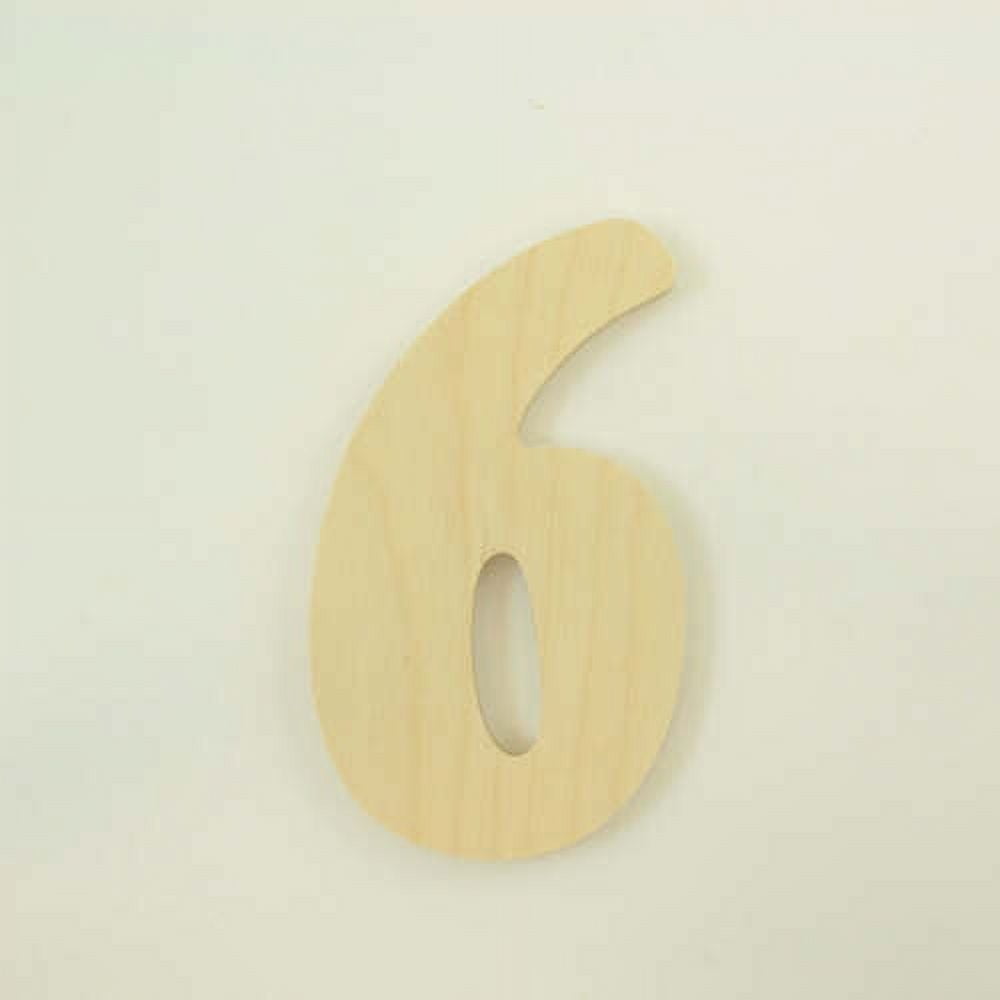 Package of 1, 14 Inch X 1/2" Baltic Birch "6" Plywood Numbers In The ...