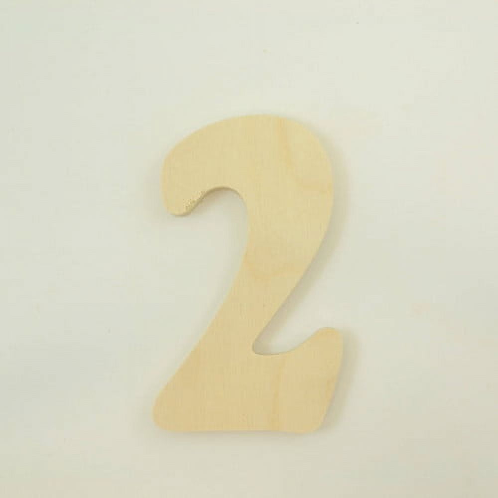 Package of 1, 14 Inch X 1" Baltic Birch "2" Plywood Numbers In The ...