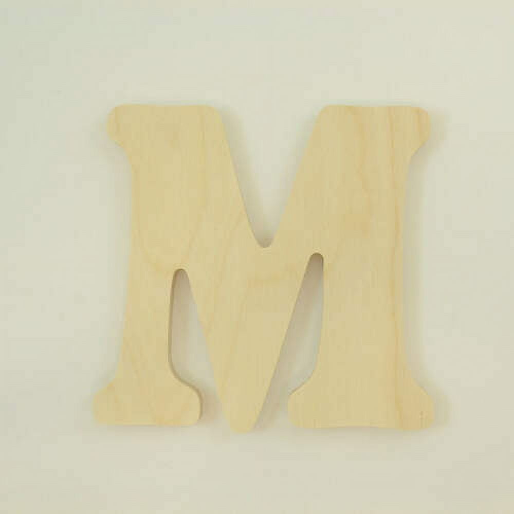 Package of 1, 16 Inch X 1/2" Thickness Baltic Birch Wood Letter "M" in ...
