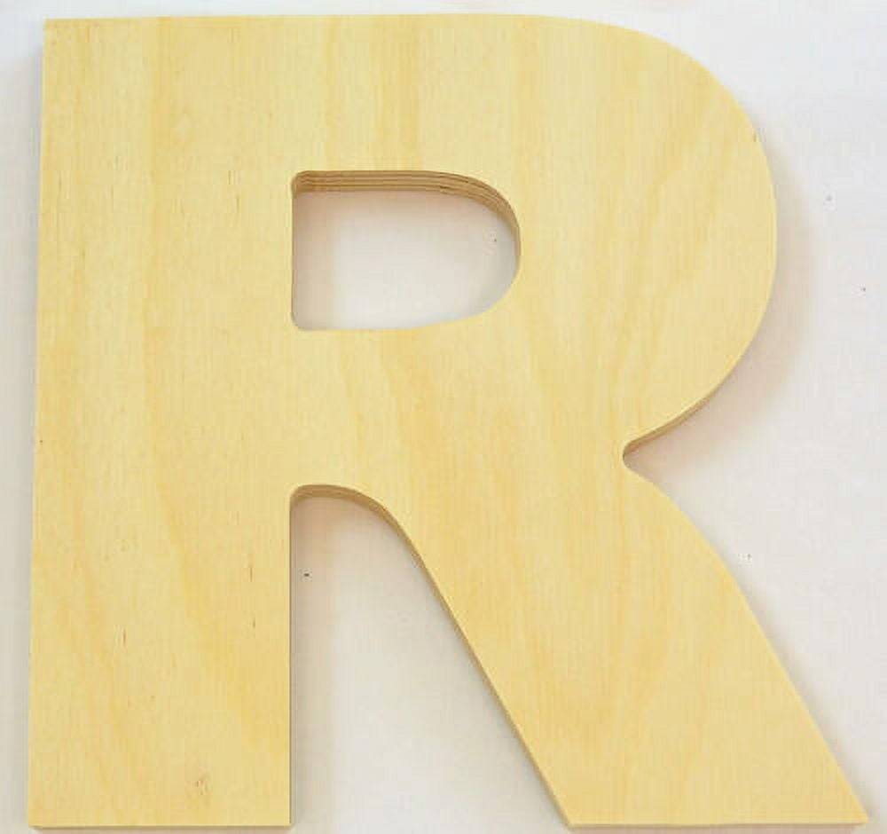 Package of 1, 16 Inch X 1/2" Thickness Baltic Birch Wood Letter "R" in ...
