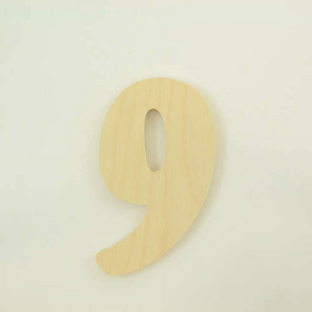 Package of 1, 18 Inch X 1/2" Baltic Birch "9" Plywood Numbers In The ...