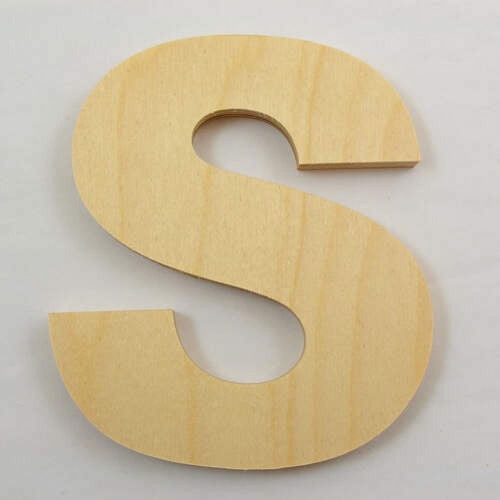 Package of 1, 18 Inch X 1" Thickness Baltic Birch Wood Letter "S" in ...