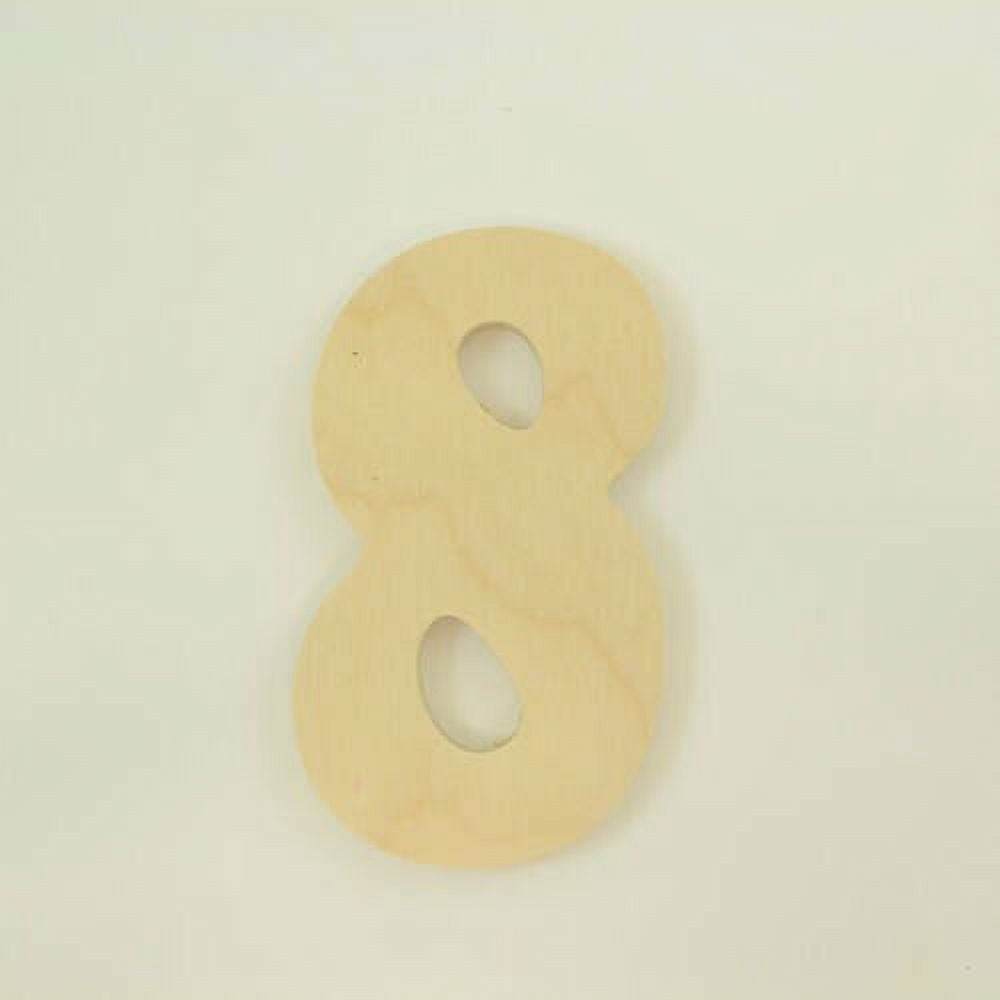 Package of 1, 6 Inch X 1/2" Baltic Birch "8" Plywood Numbers In The ...