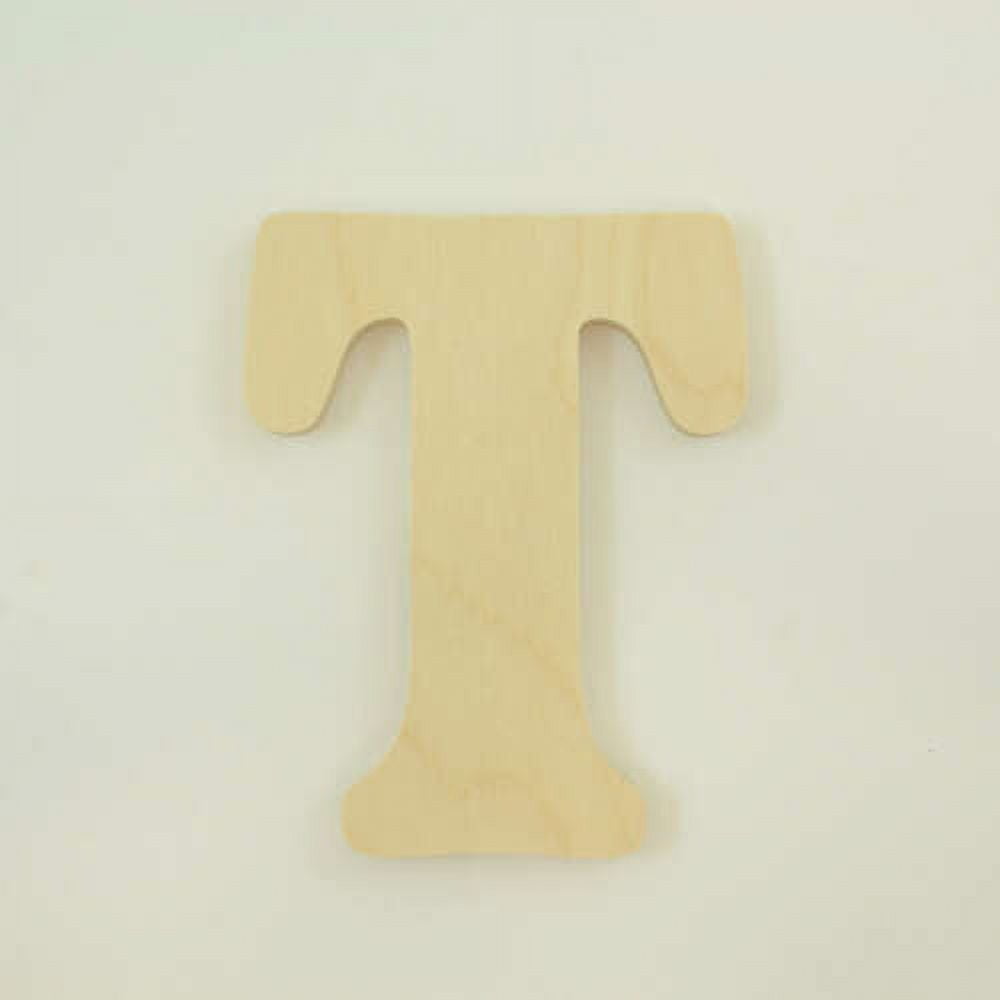 Package of 1, 6 Inch X 1/2" Thickness Baltic Birch Wood Letter "T" in ...