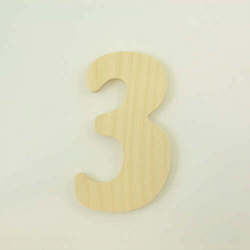 Package of 1, 8 Inch X 1" Baltic Birch "3" Plywood Numbers In The Goudy ...