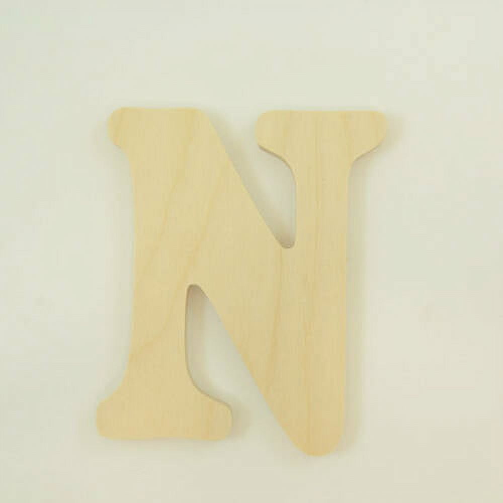 Package of 1, 8 Inch X 1" Thickness Baltic Birch Wood Letter "N" in The ...