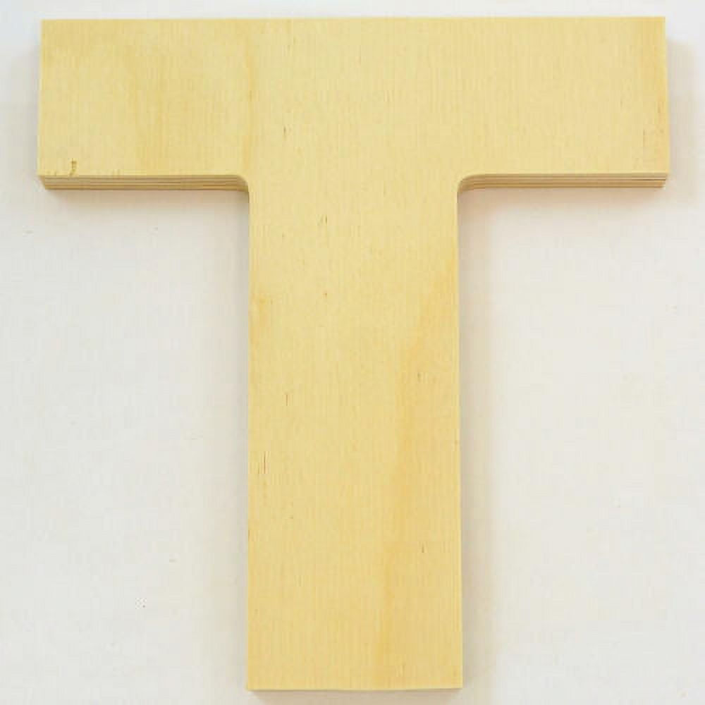 Package of 1, 8 Inch X 1" Thickness Baltic Birch Wood Letter "T" in The ...