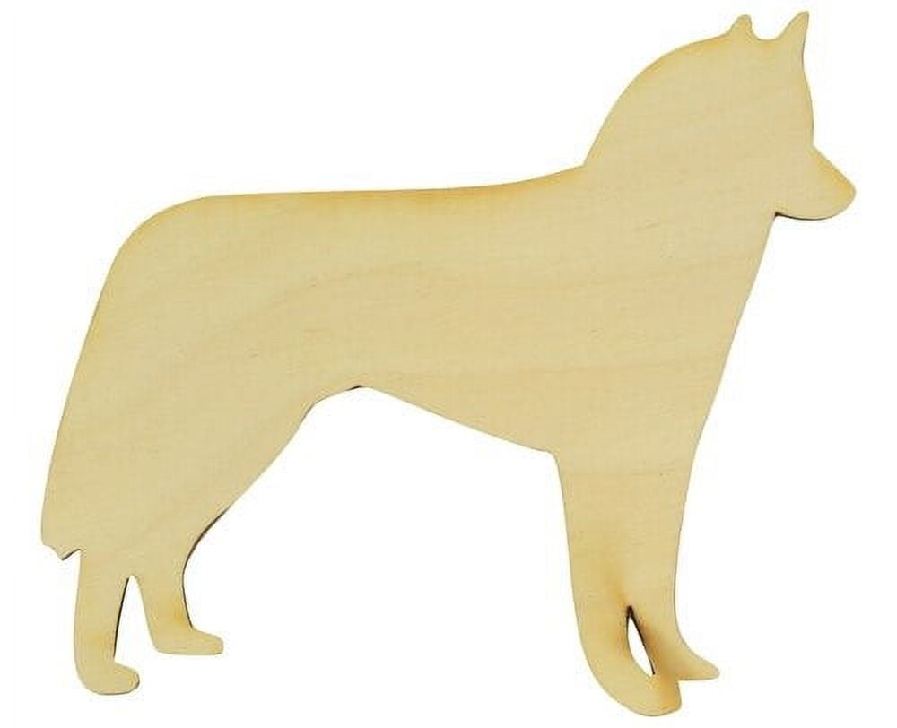 Package of 1, Large 18" X 16" X 1/4" Standing Husky Wood Cutout For Art ...