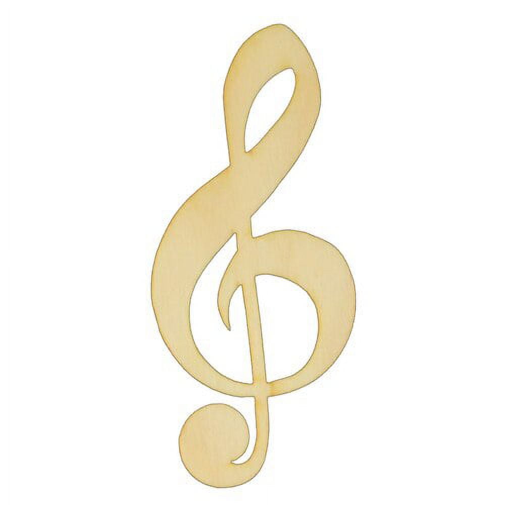 Package of 1, Medium 3. 5" X 8" X 1/4" Baltic Birch Plywood Treble Clef ...