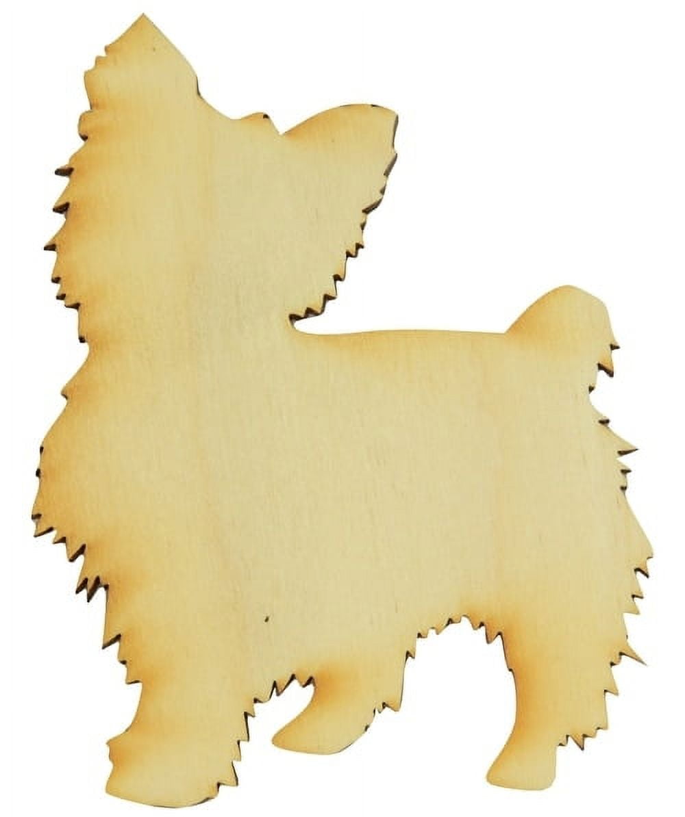 Package of 1, Medium 6. 5" X 8" X 1/4" Standing Yorkie Wood Cutout For ...