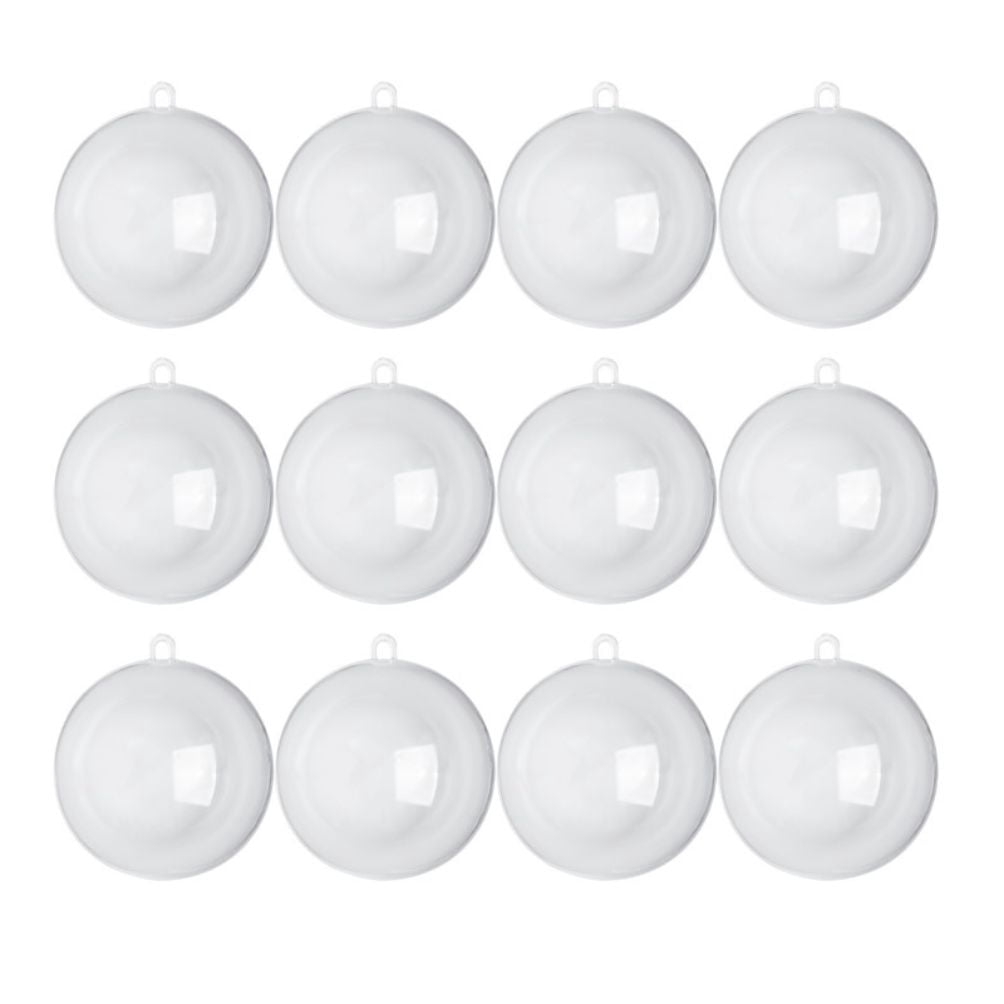 12pc Acrylic Fillable Clear Ball Ornaments 80mm - for Christmas and ...