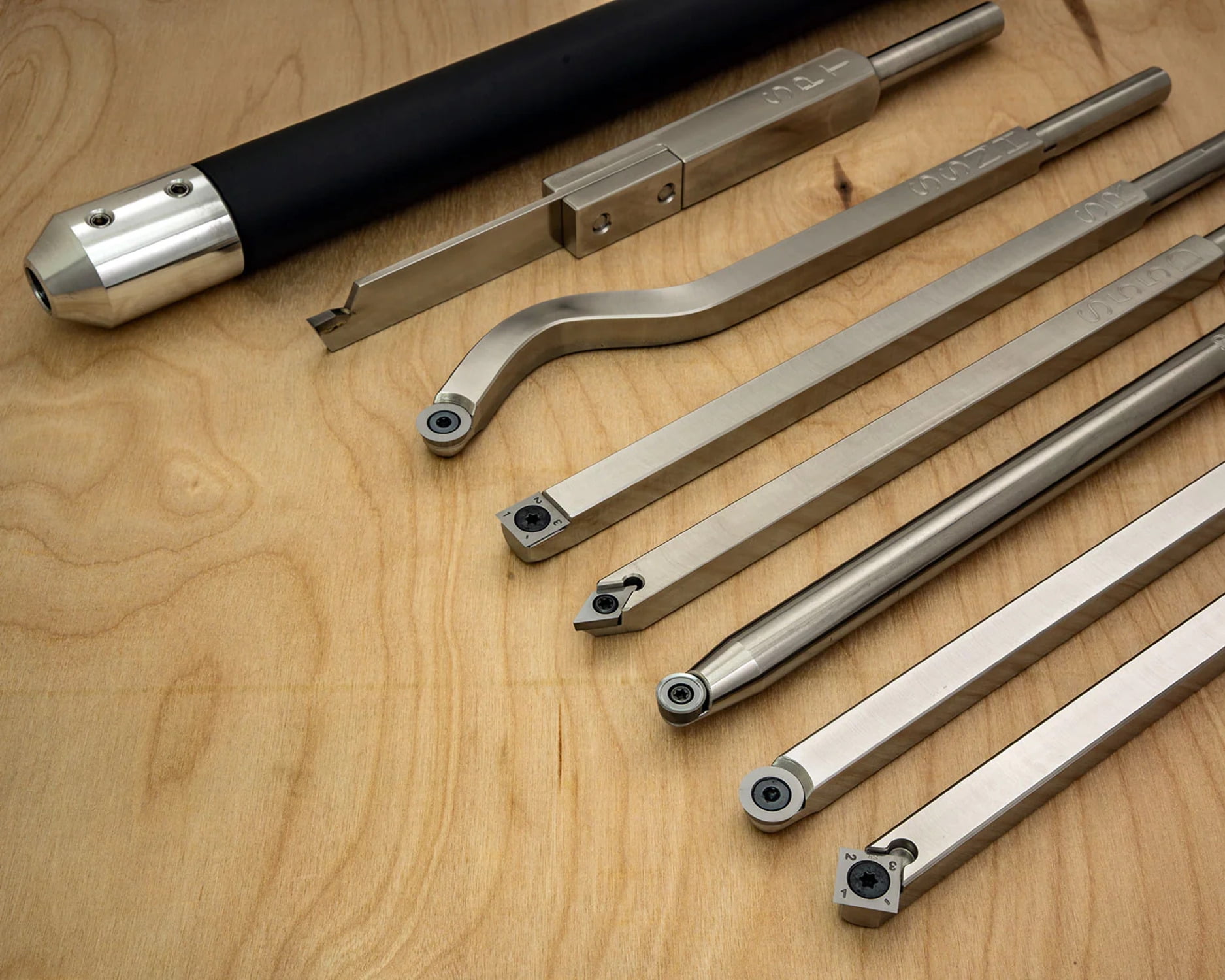 Package of 7 Carbide Woodturning Tools with Interchangeable Handle ...